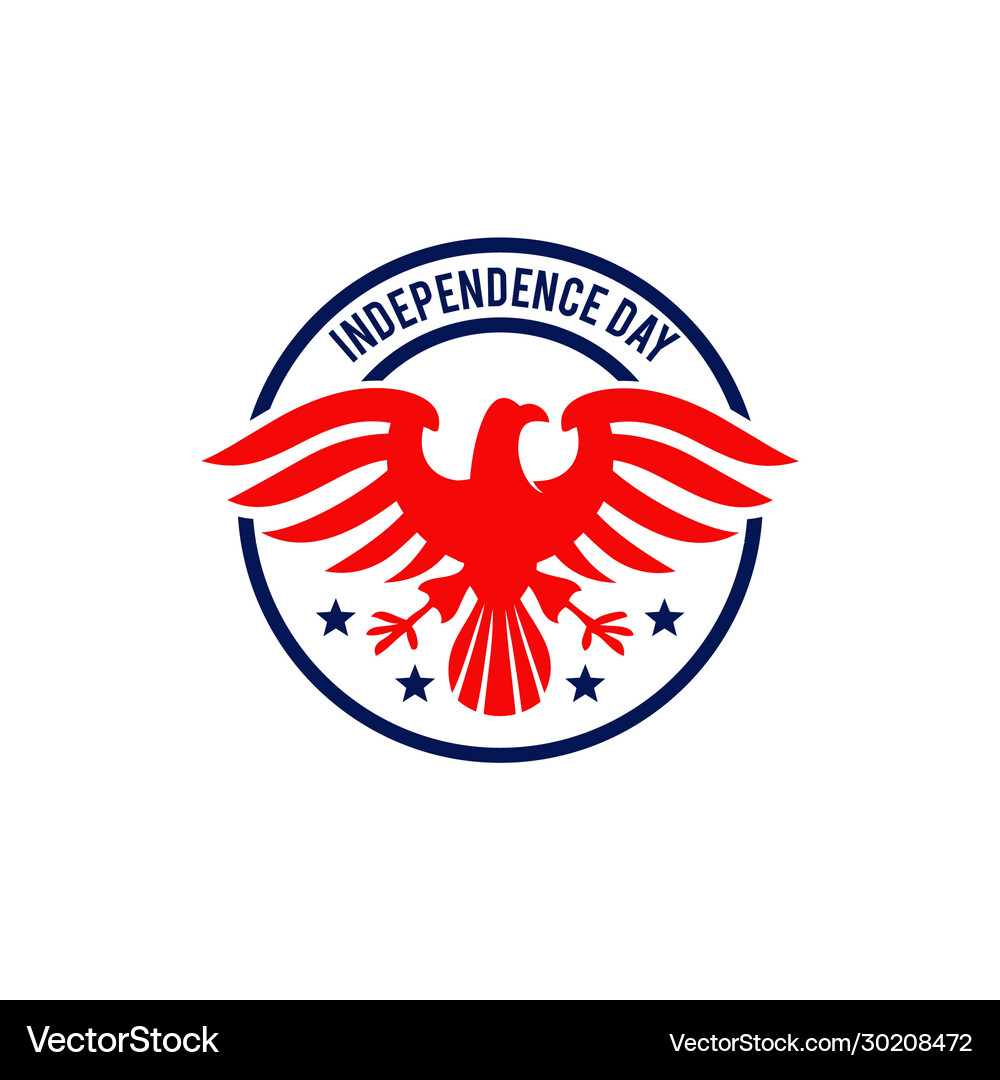 American flag and emblem logo design template Vector Image