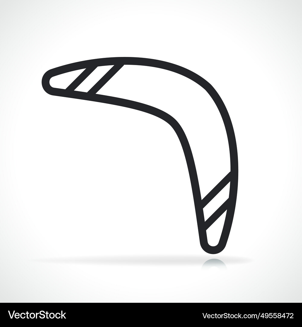 Black line boomerang icon isolated Royalty Free Vector Image