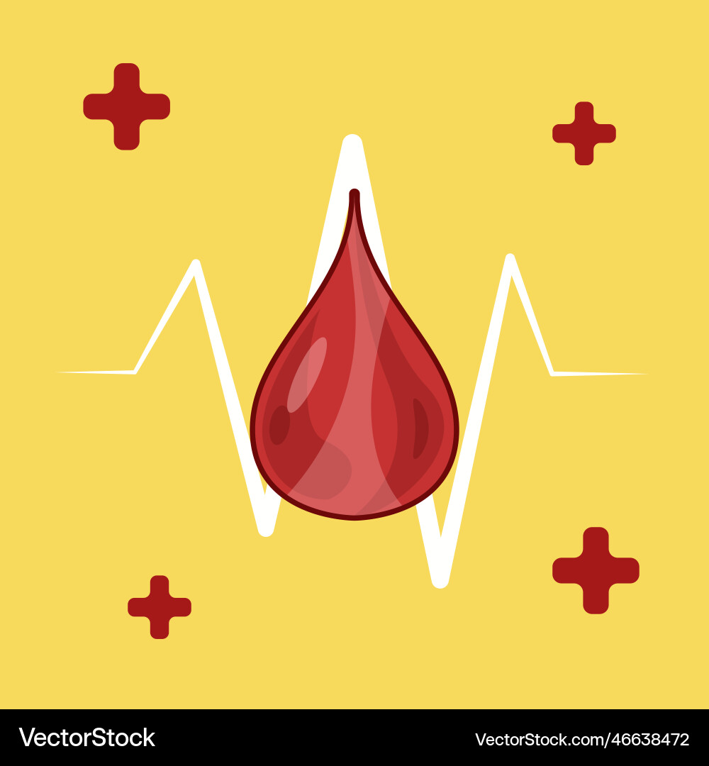 Blood drop in cartoon style Royalty Free Vector Image