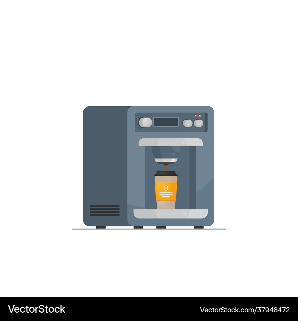 Coffee making with paper cup isolated on color Vector Image