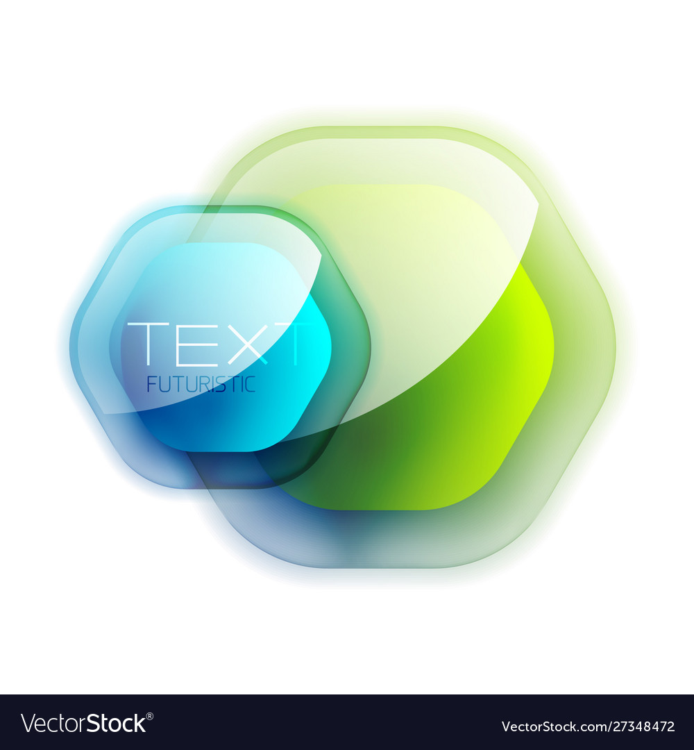 Glossy hexagon banner with reflection Royalty Free Vector