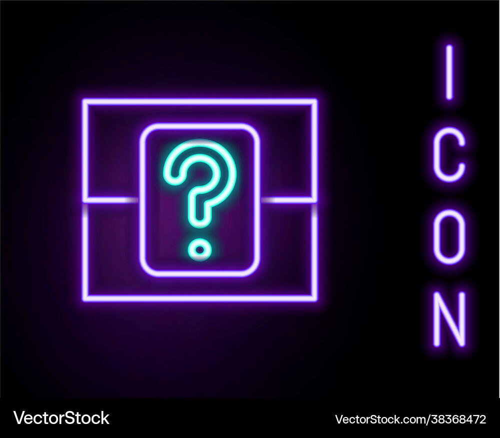 Glowing neon line mystery box or random loot box Vector Image