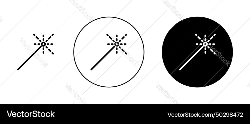 Laser-Strahl-Symbol gesetzt hohe Funken Symbol Vektorbild