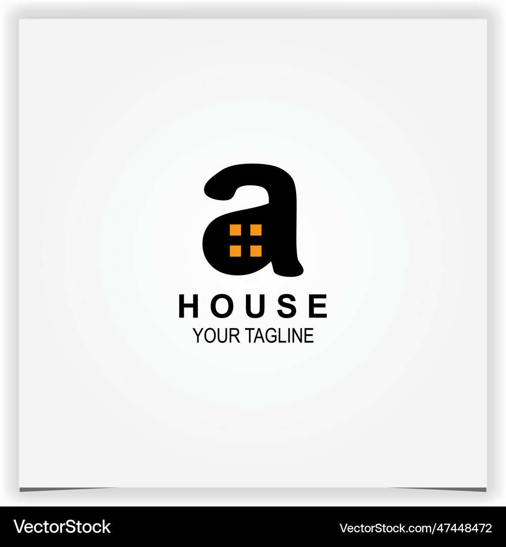Letter a with house logo premium elegant template Vector Image