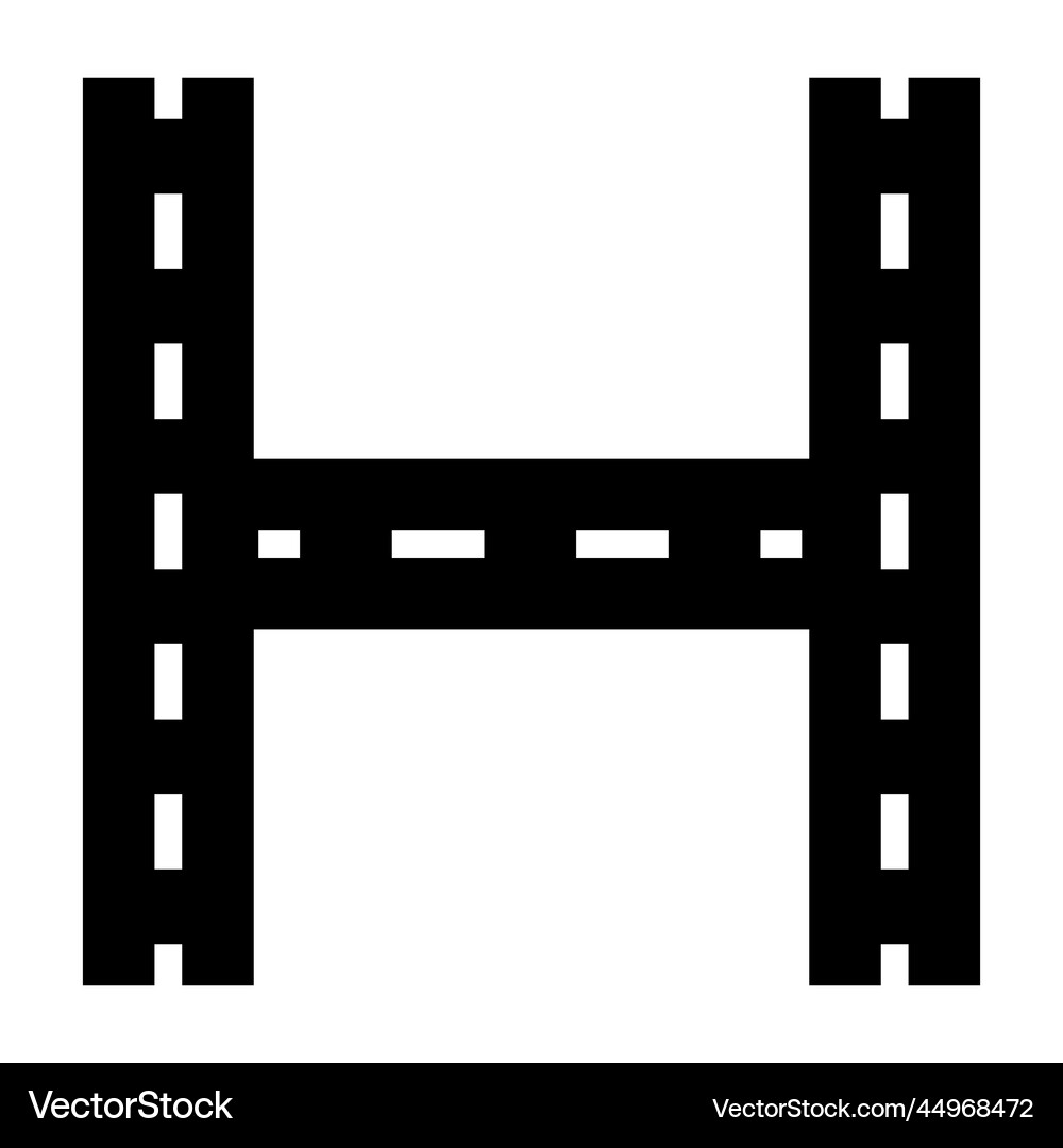 Road theme alphabet letters font markings Vector Image