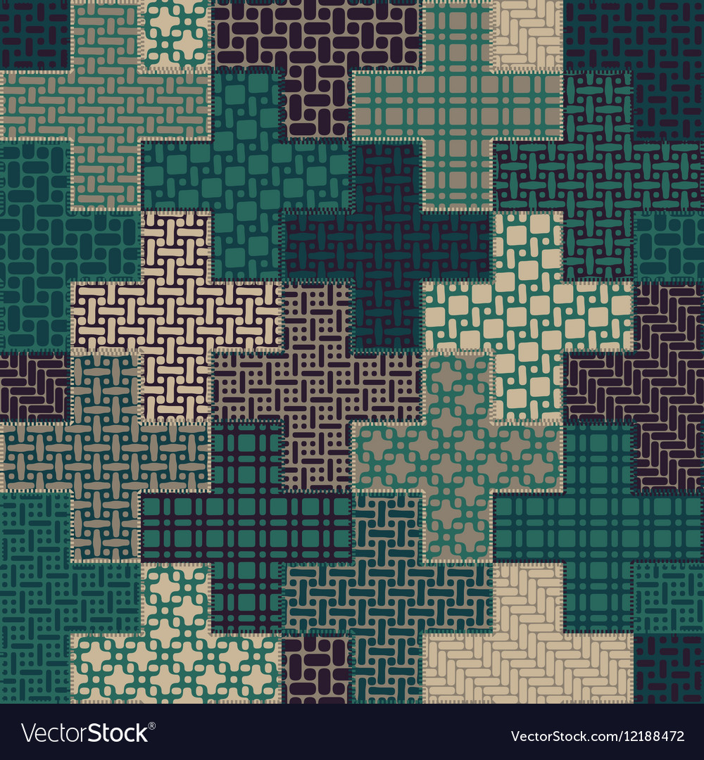 Seamless cross quilt patchwork pattern in Vector Image