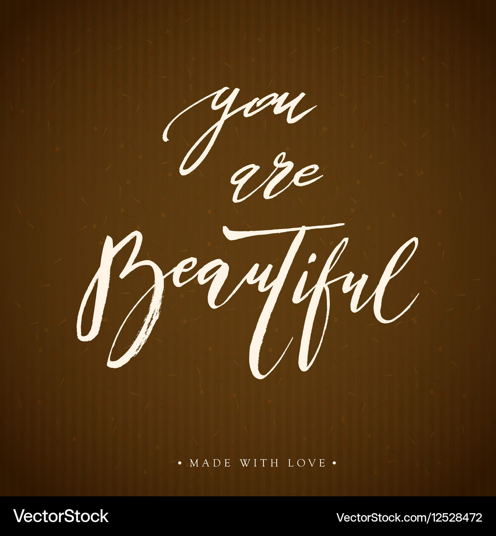 You are beautiful lettering calligraphy Royalty Free Vector