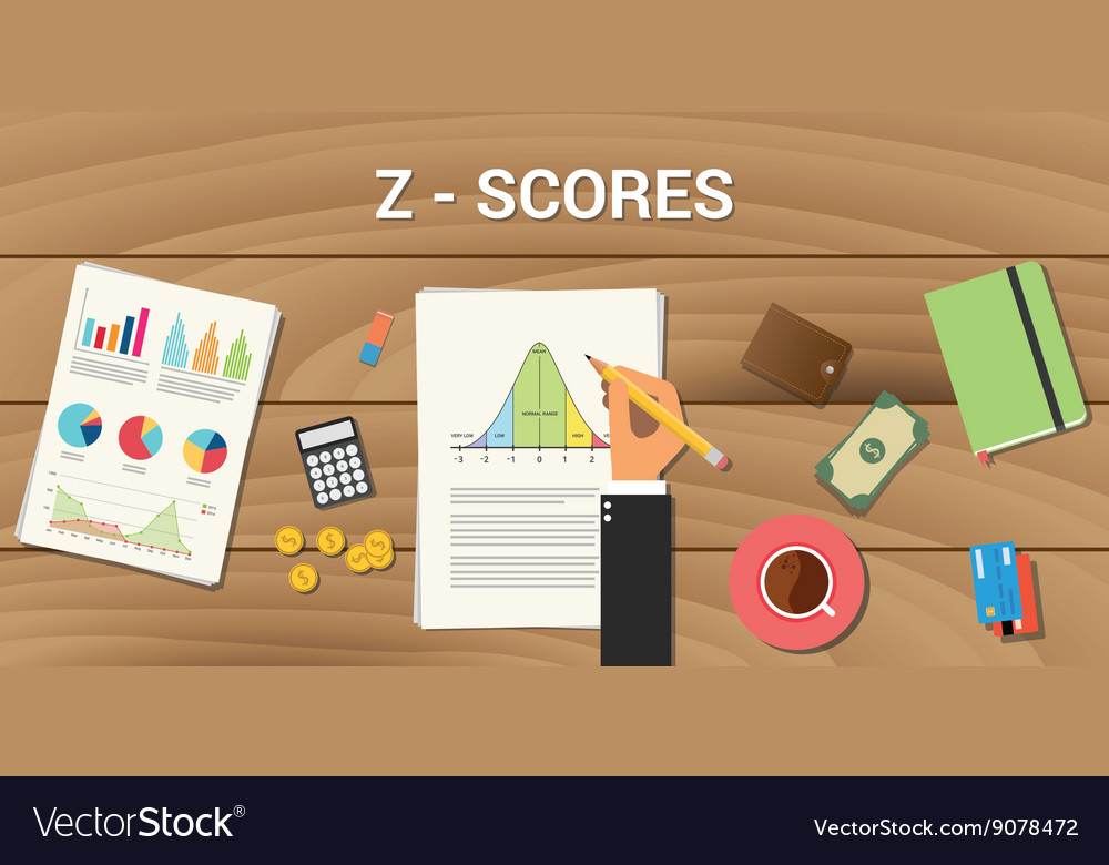 Z-score interactive graph normal distribution Vector Image