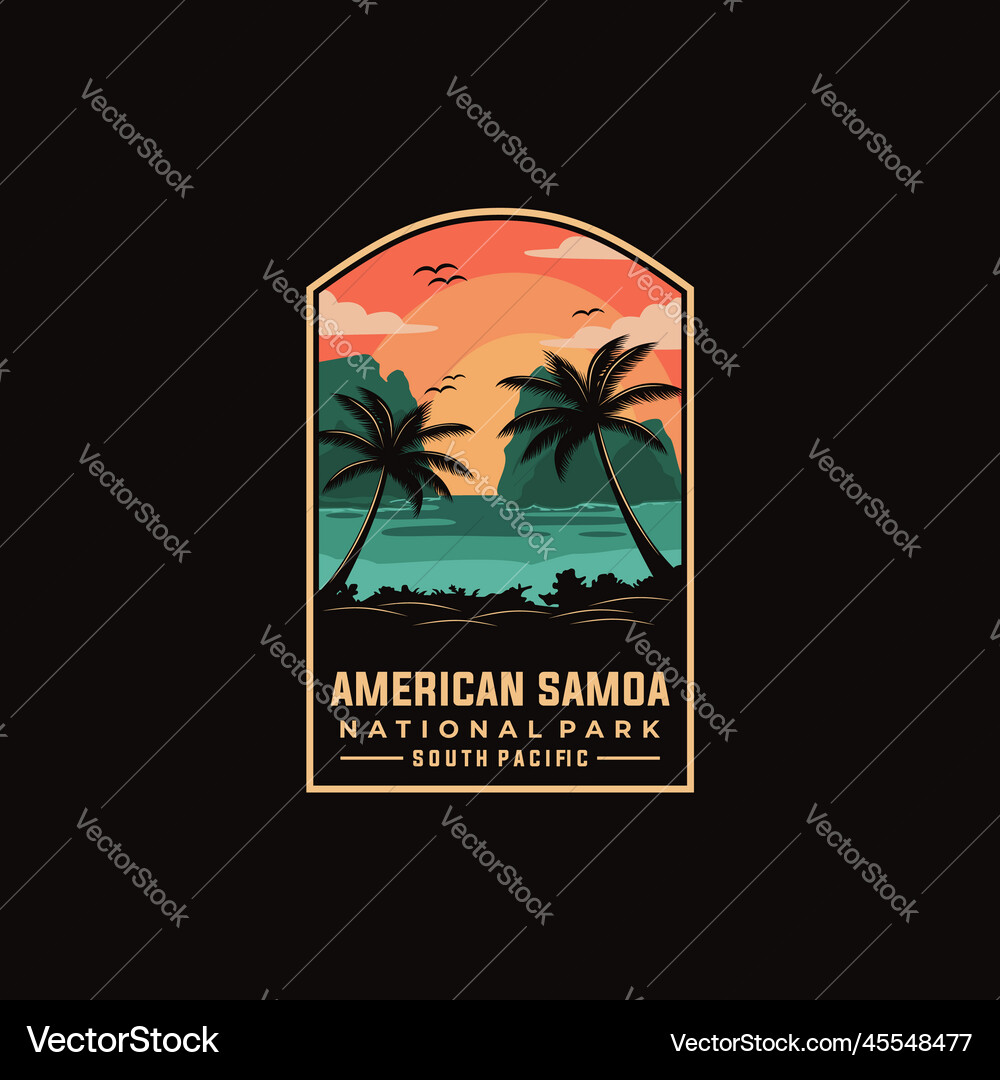 American samoa national park graphic Royalty Free Vector