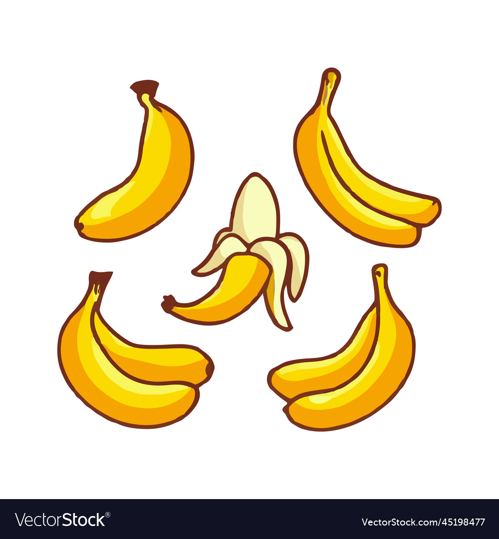 Banana flat design fruit icon icon set Royalty Free Vector Banana flat design fruit icon icon set Royalty Free Vector