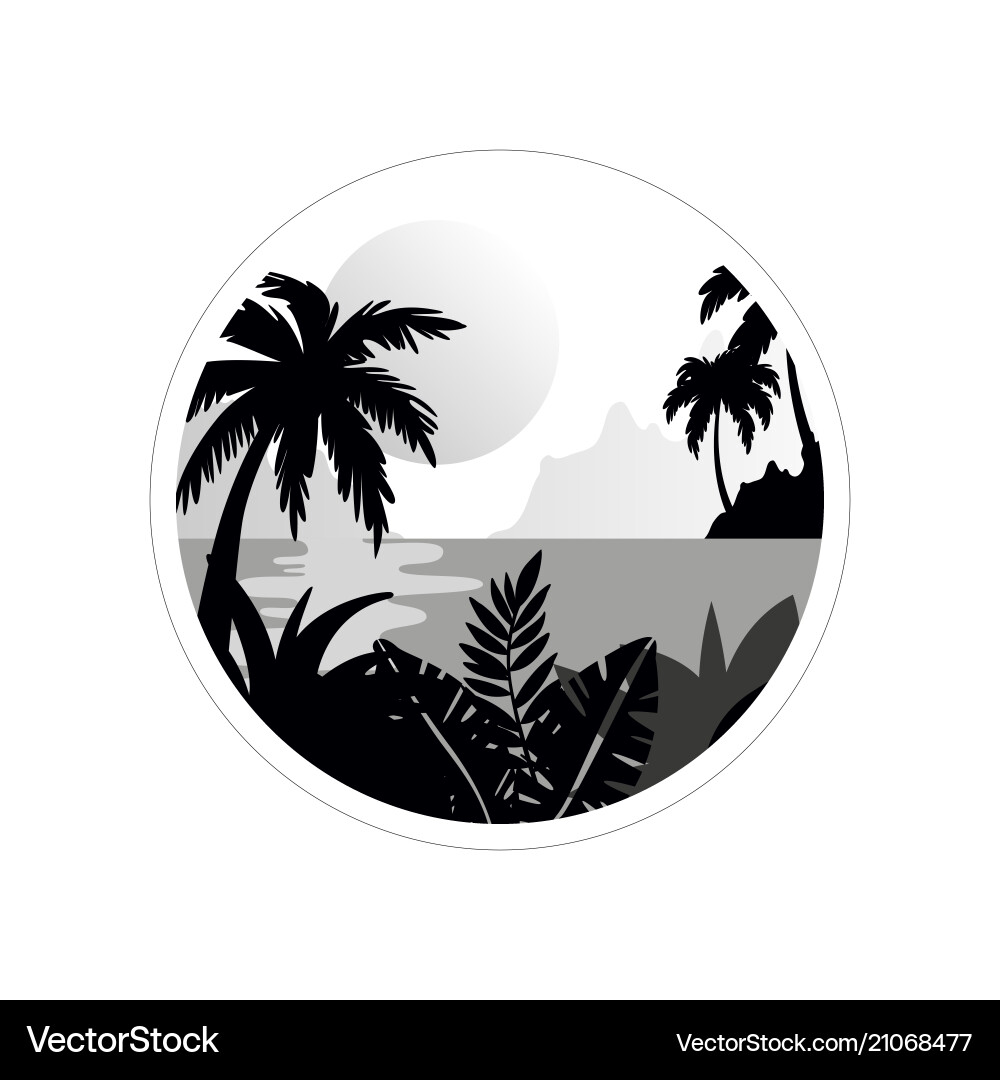 Beautiful tropical scenery with trees water Vector Image