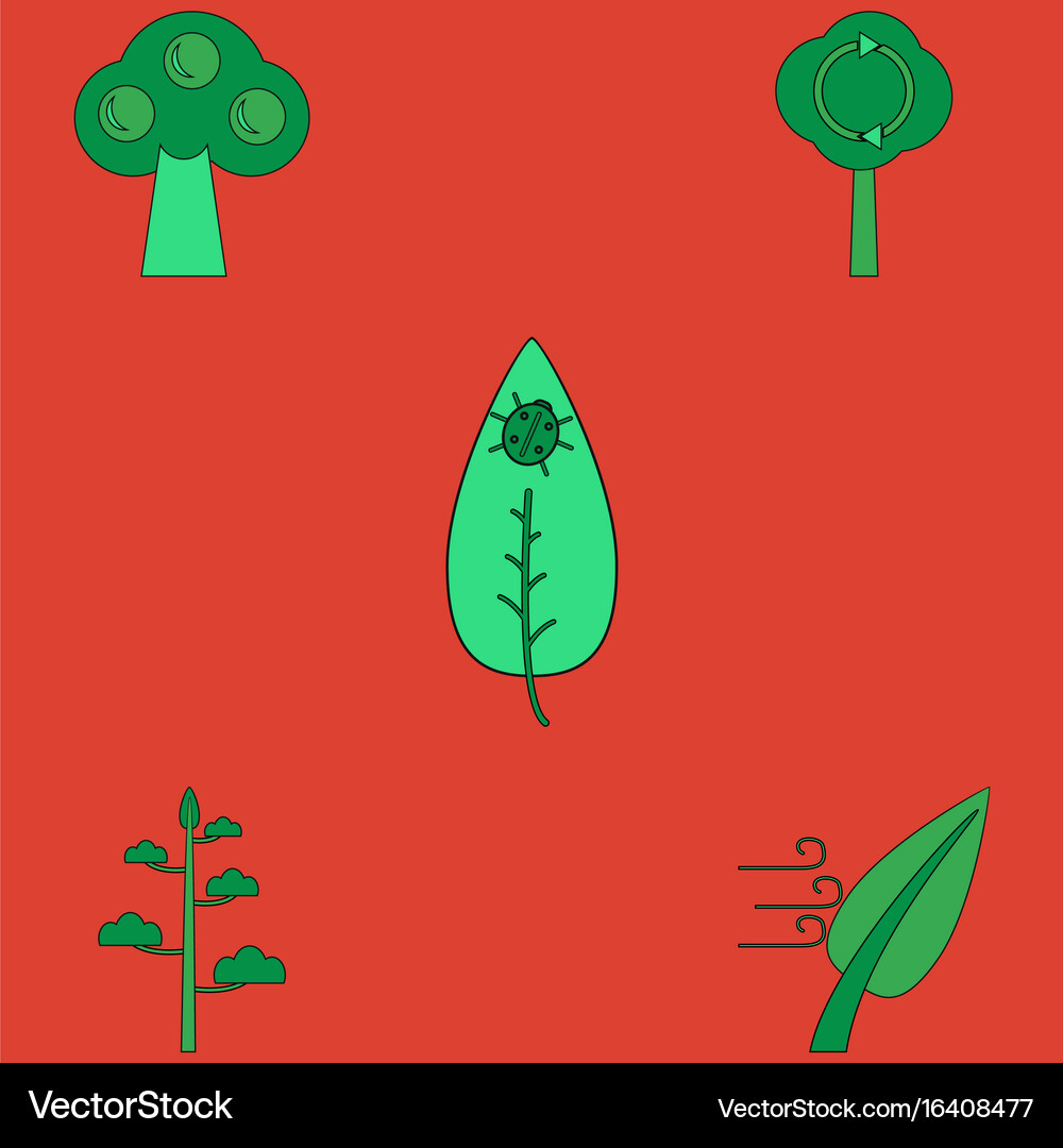 Collection icons and environmental nature Vector Image