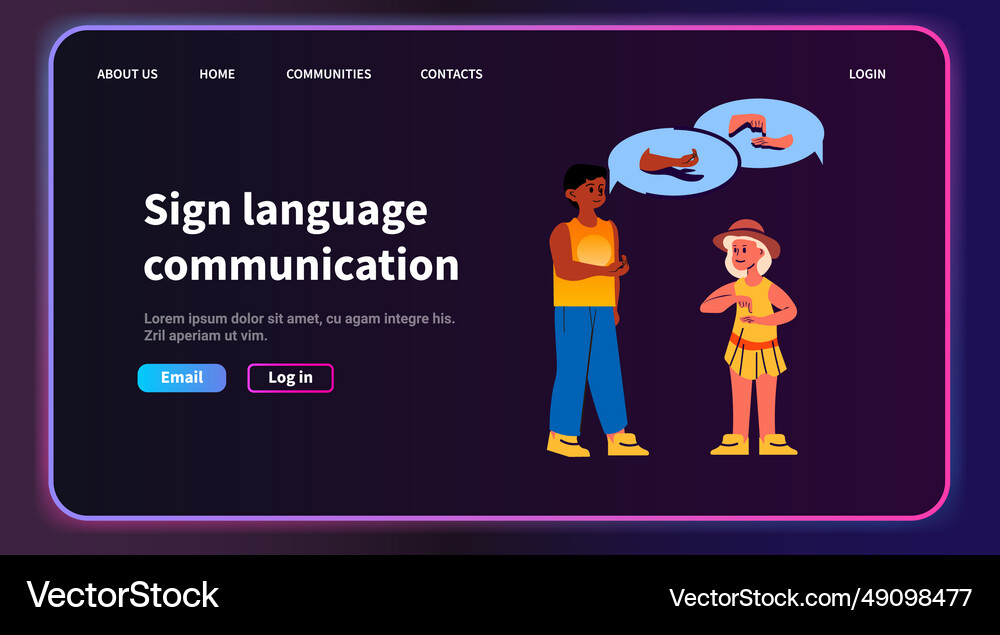 Deaf mix race children talk to each other using Vector Image