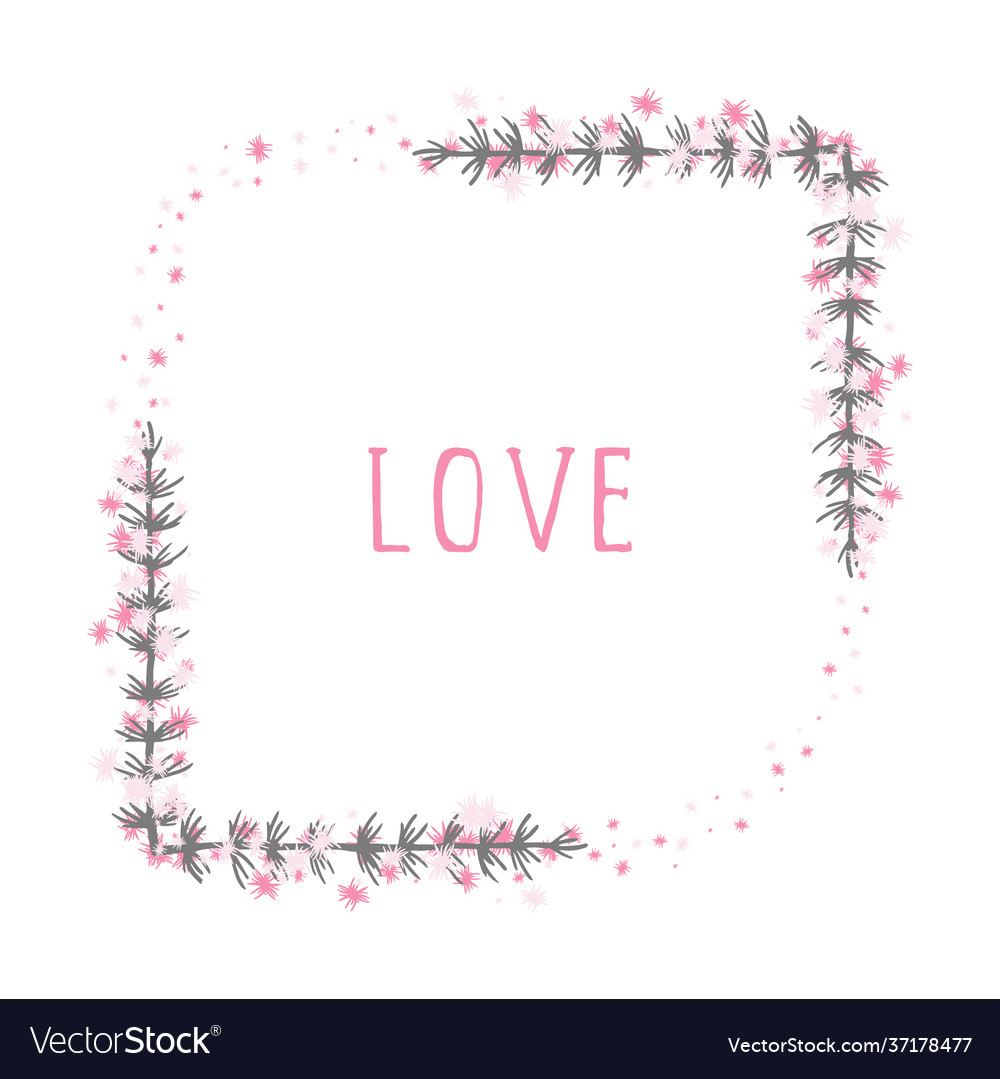 Floral rectangle frame Royalty Free Vector Image