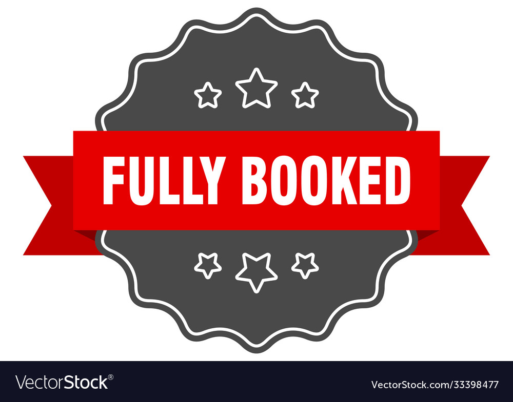 Fully booked label isolated seal Royalty Free Vector Image
