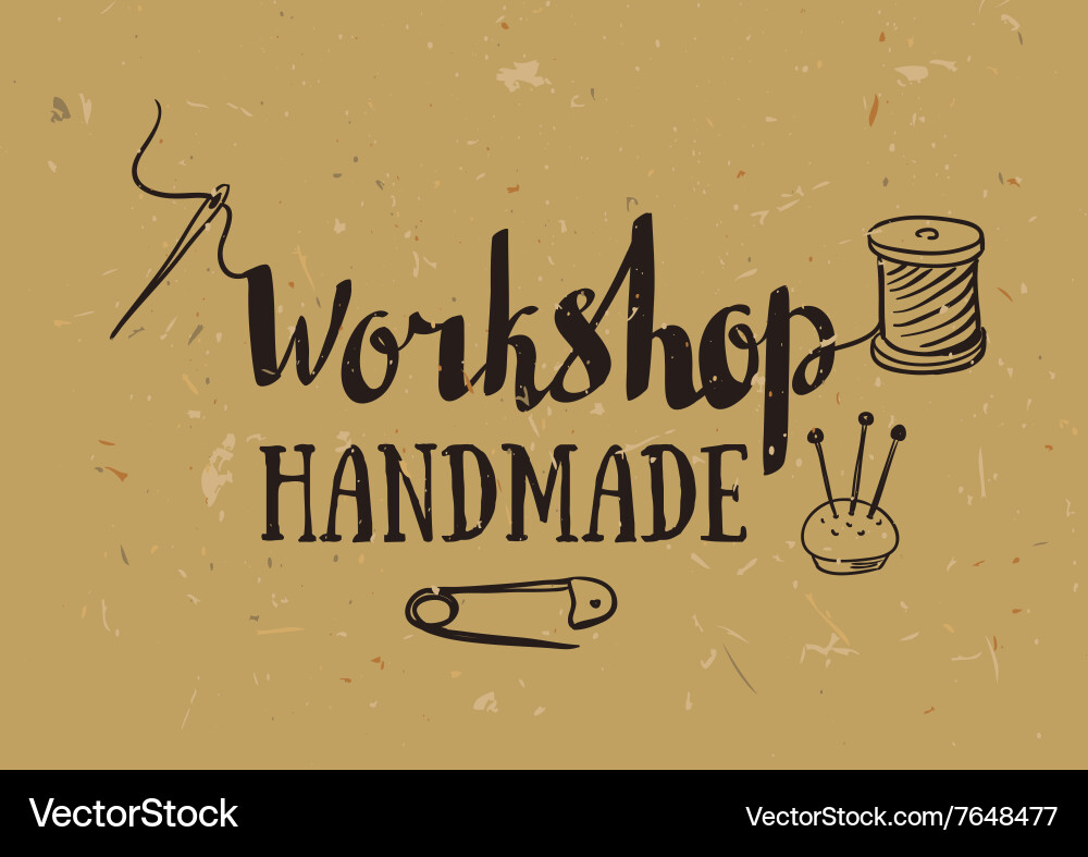 Hand drawn typography poster with dressmaking Vector Image