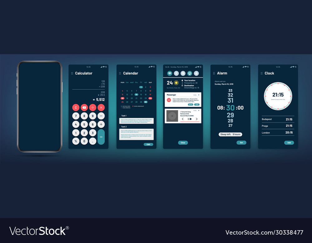 Phone interface modern mobile application Vector Image