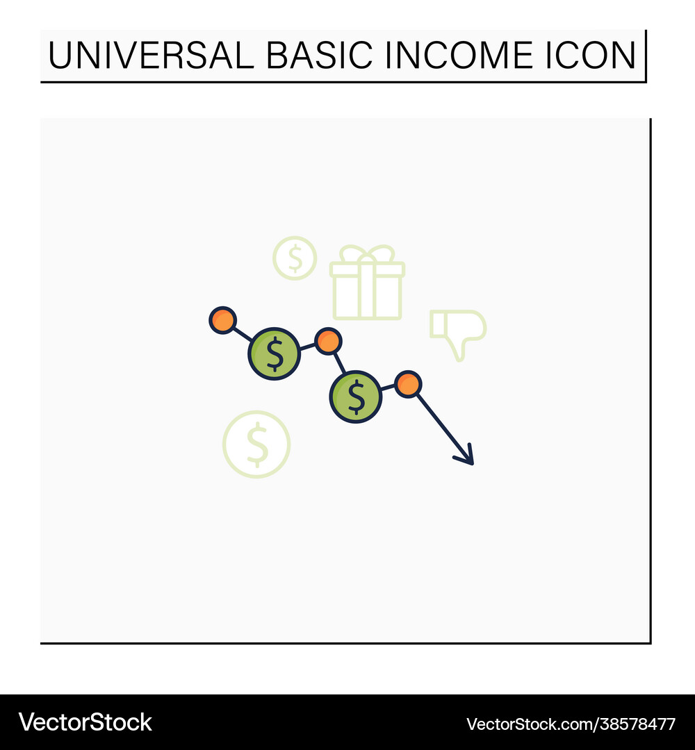 Runaway inflation color icon Royalty Free Vector Image