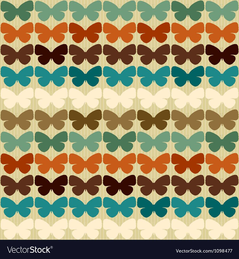 Seamless pattern with butterflies in retro style Vector Image