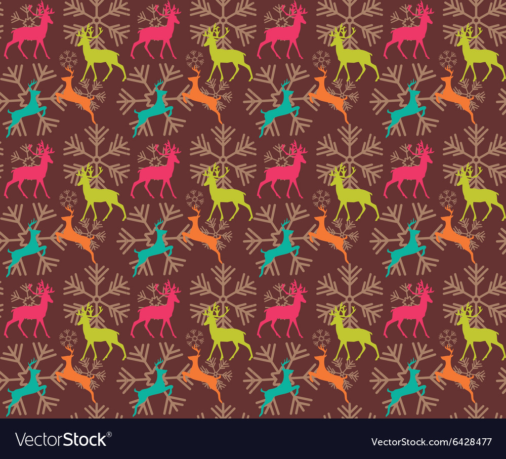 Seamless pattern with reindeers Royalty Free Vector Image