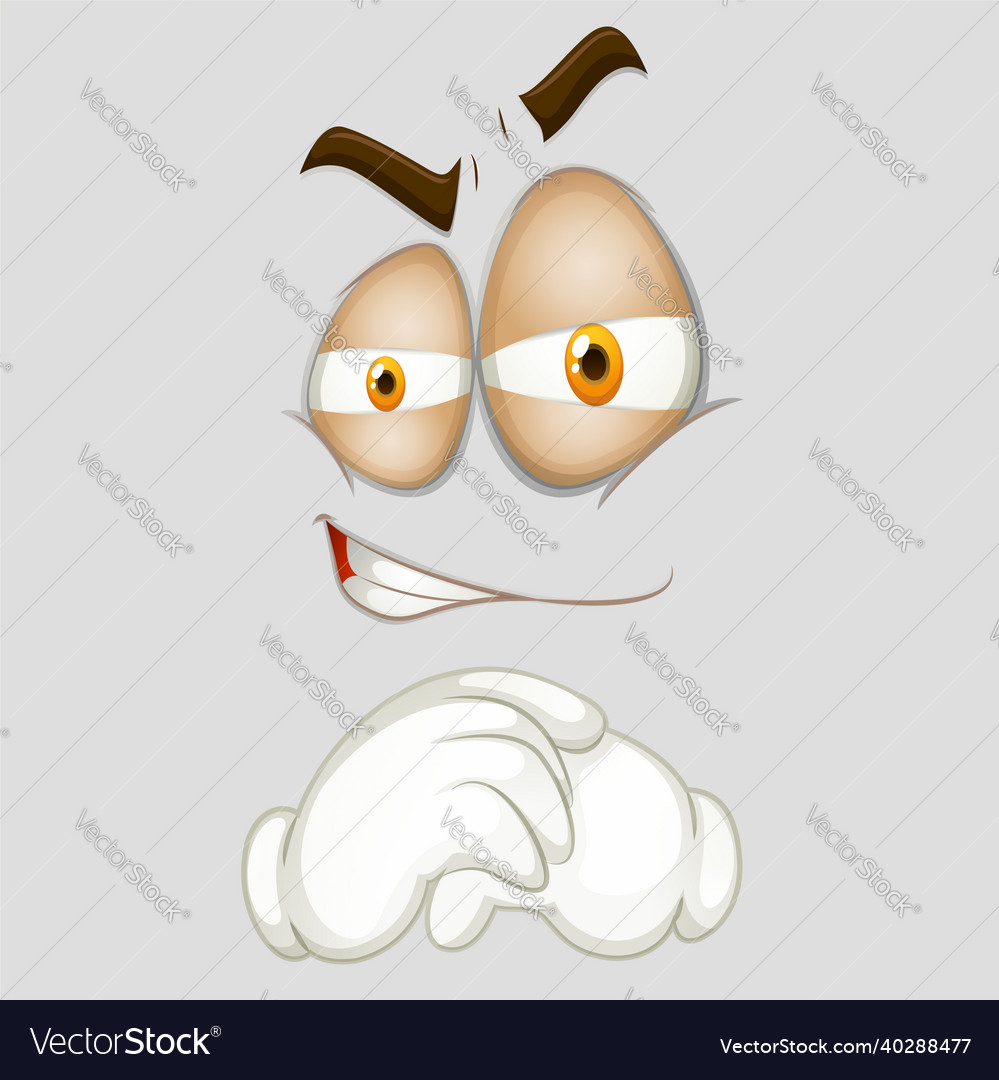 White face expression Royalty Free Vector Image