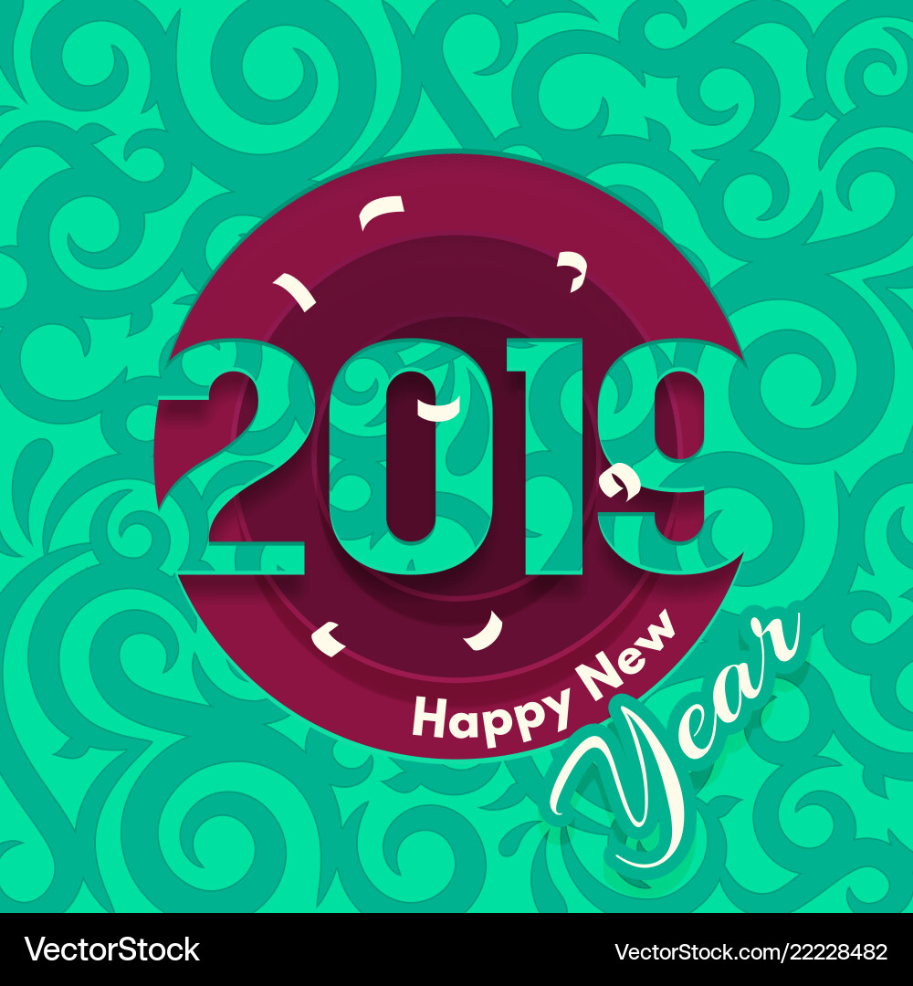 2019 happy new year greeting card Royalty Free Vector Image