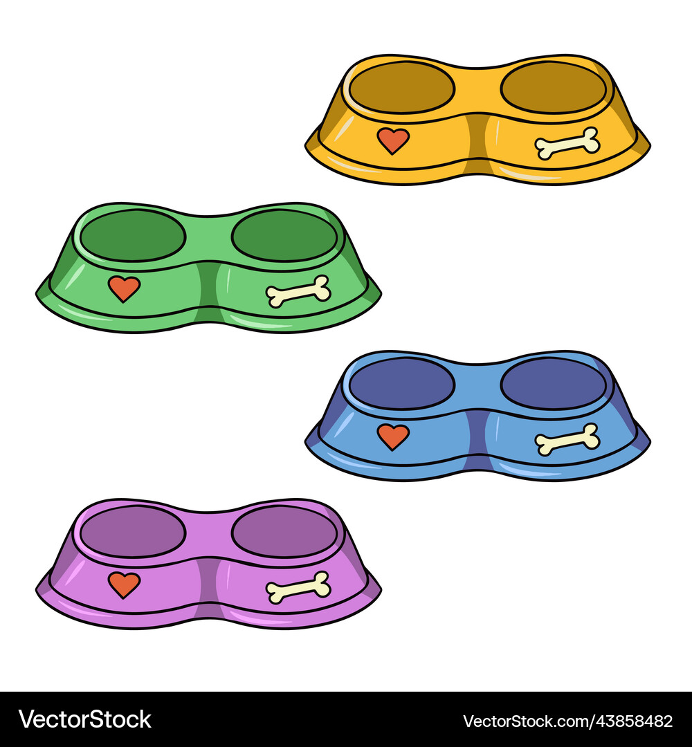 A set of different colored icons double bowl Vector Image