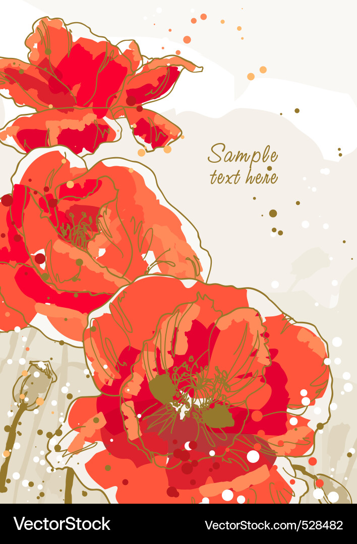 Background with poppy Royalty Free Vector Image