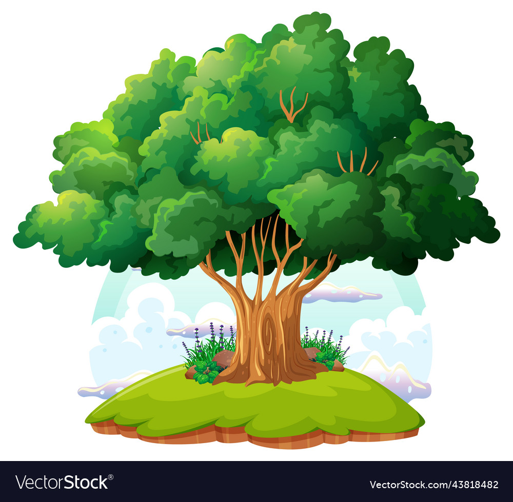 Big tree isolated cartoon Royalty Free Vector Image Big tree isolated cartoon Royalty Free Vector Image