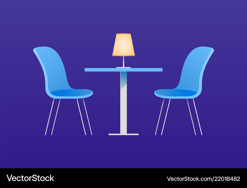 Chairs and table in cafe Royalty Free Vector Image