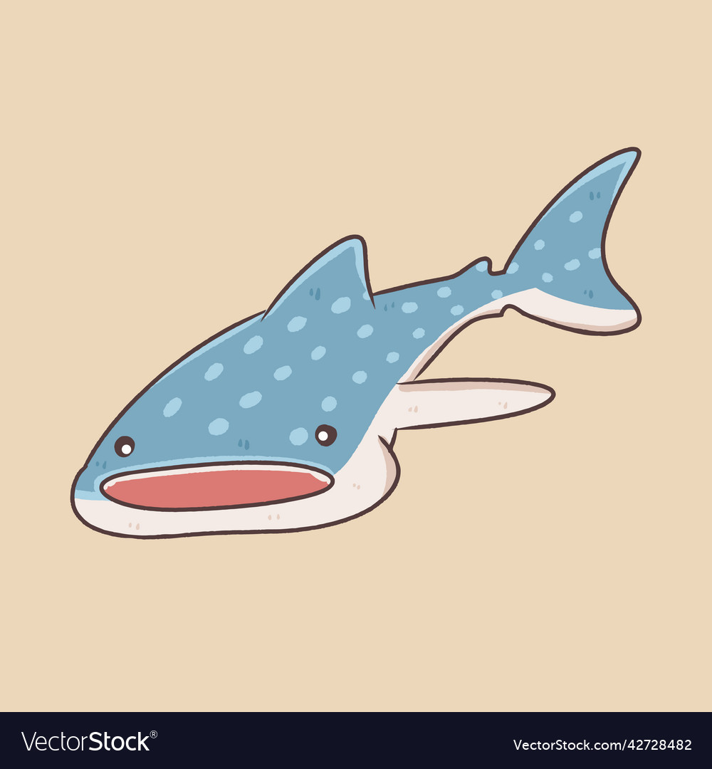 Whale Shark Clipart Cartoon Whale Shark Isolated On White Background.