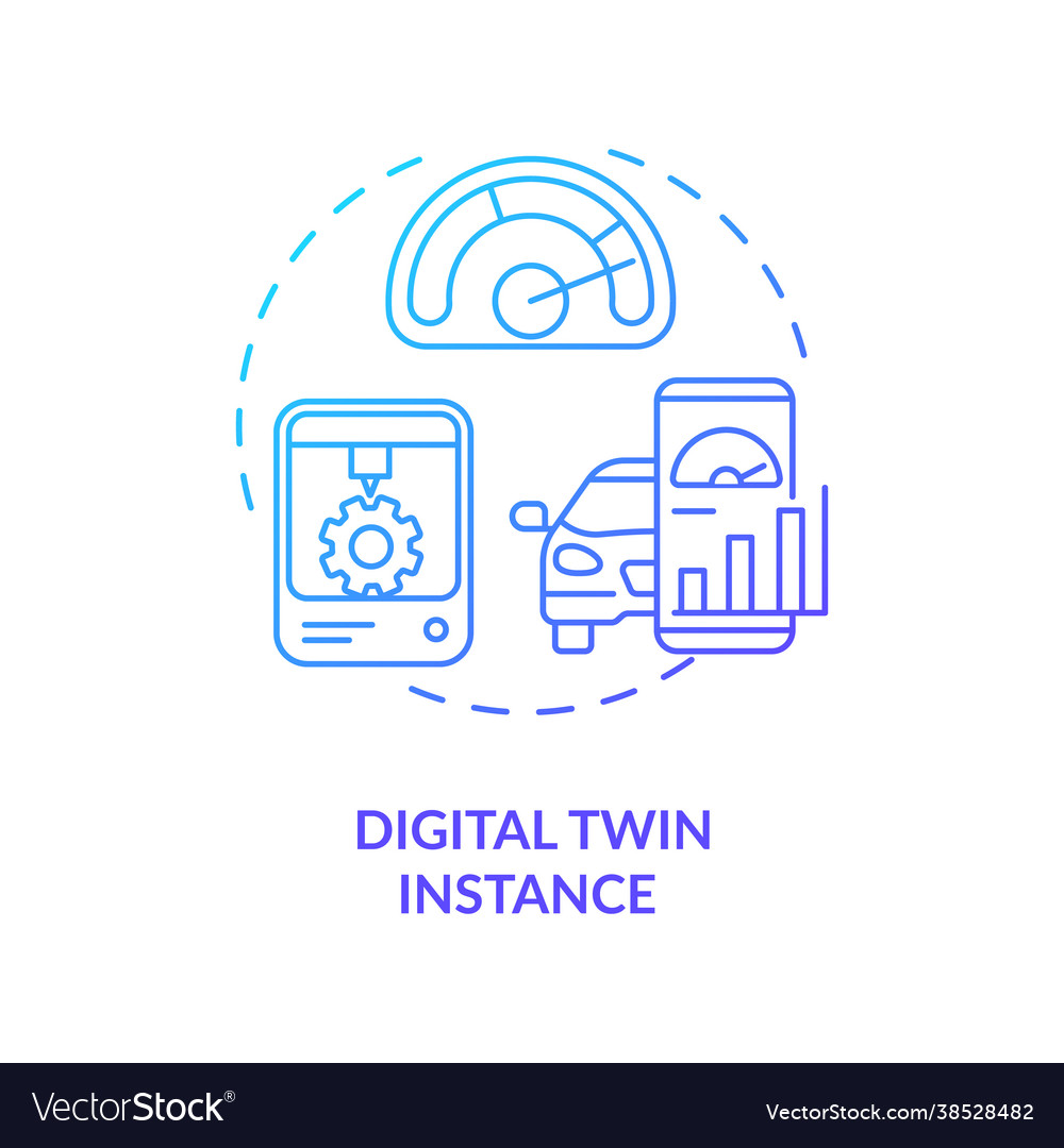 Digital twin instance concept icon Royalty Free Vector Image