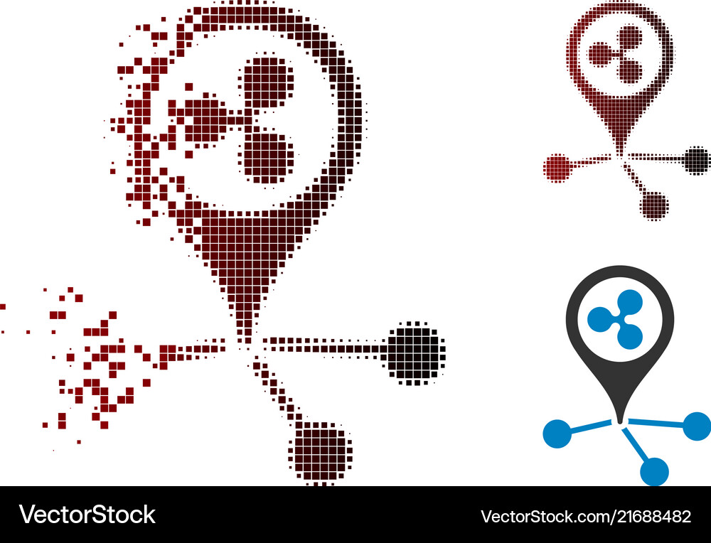 Dispersed dotted halftone ripple location links Vector Image
