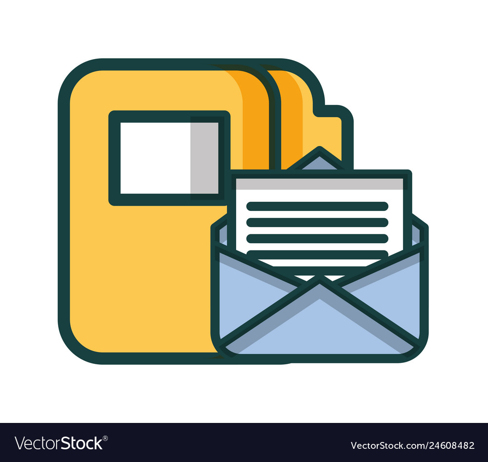 Envelope mail with folder Royalty Free Vector Image