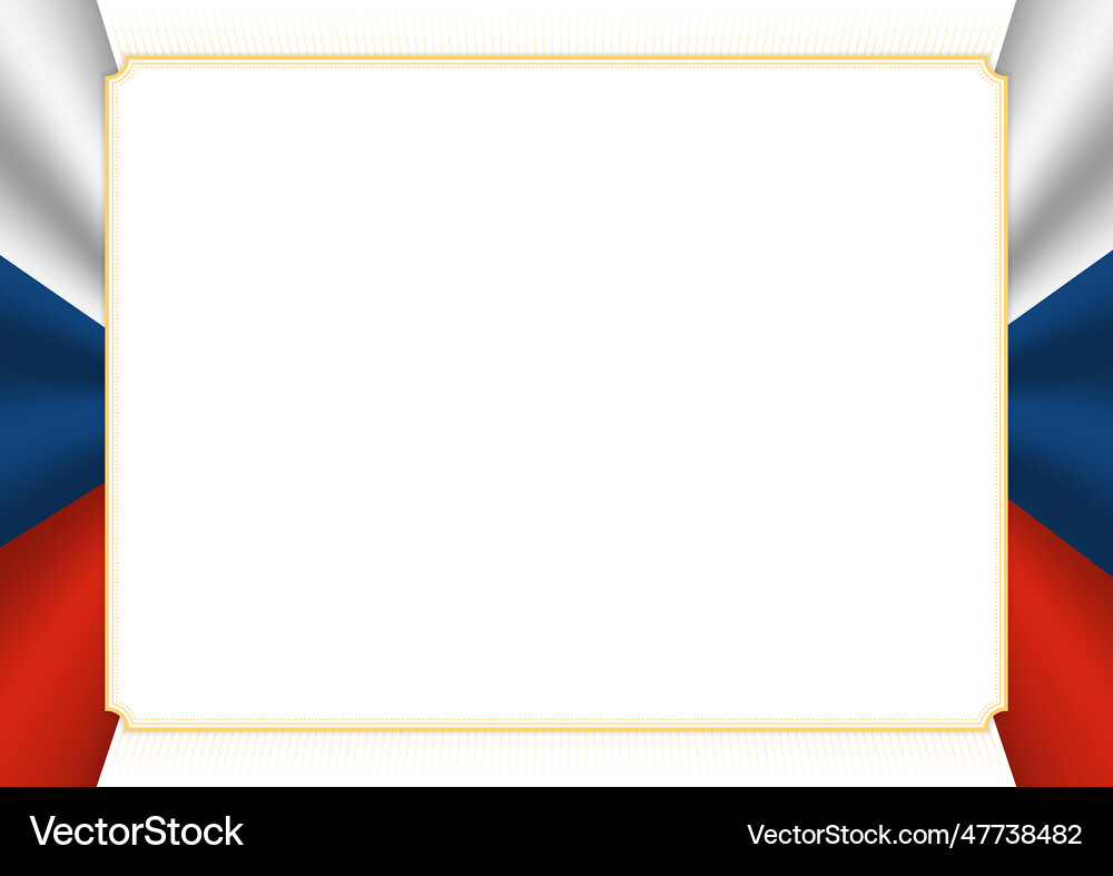Frame and border with czech republic flag Vector Image