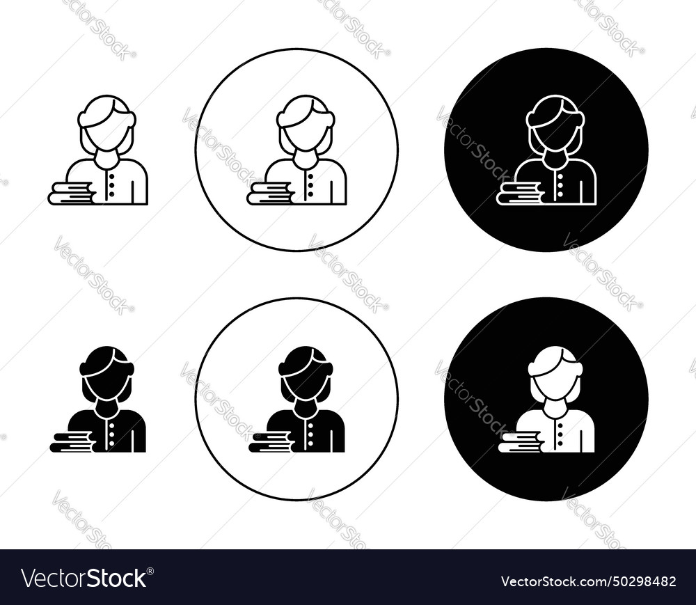Librarian icon set library women supervisor Vector Image Librarian icon set library women supervisor Vector Image