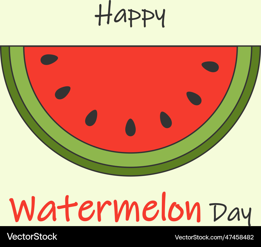 National watermelon day card Royalty Free Vector Image