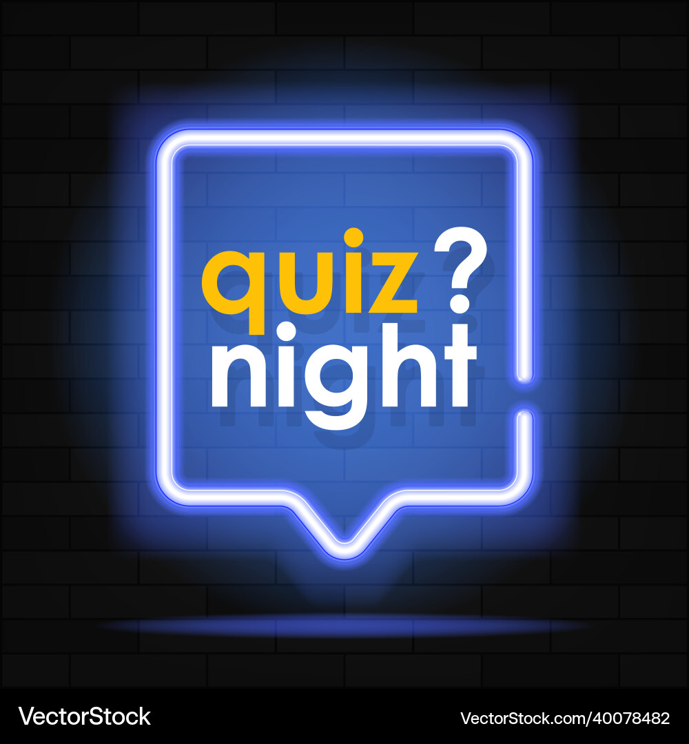 Neon quiz banner glowing question mark color Vector Image