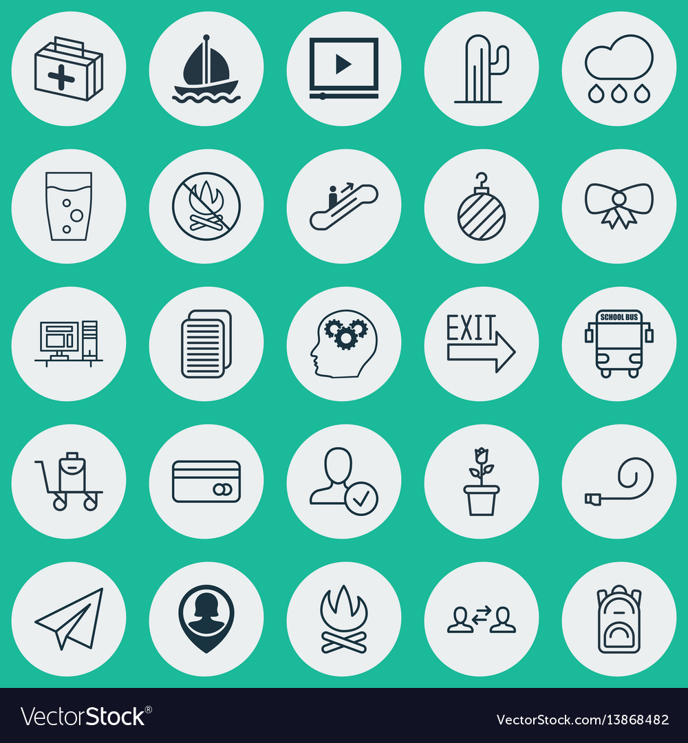 Set of 25 universal editable icons can be used Vector Image