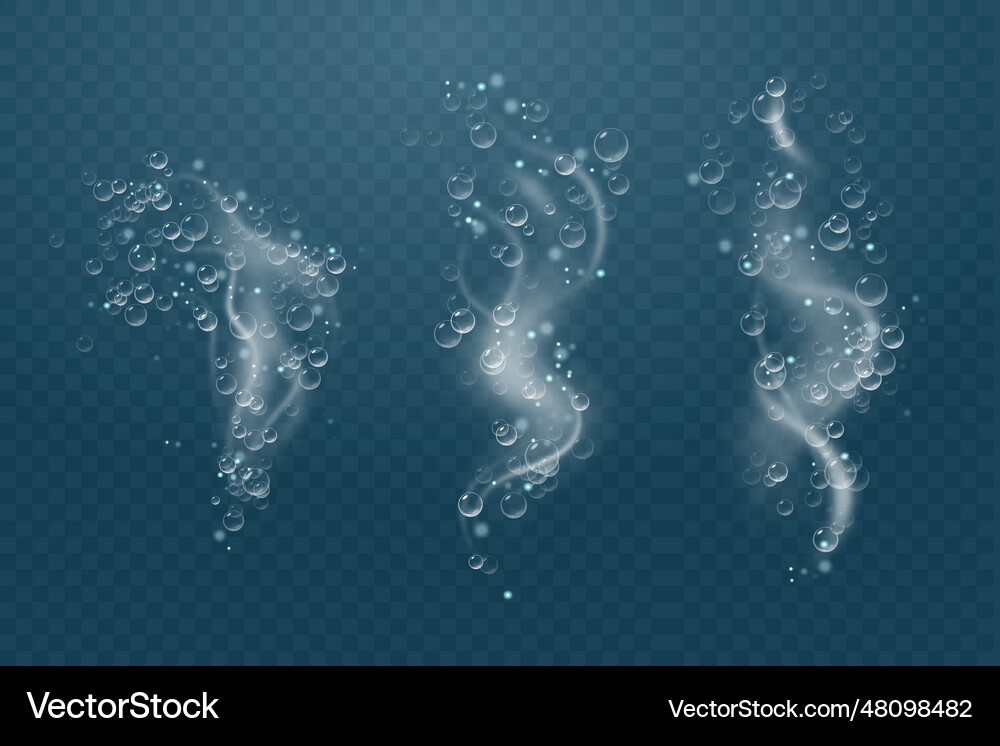 Set of bubbles under water isolated on Royalty Free Vector
