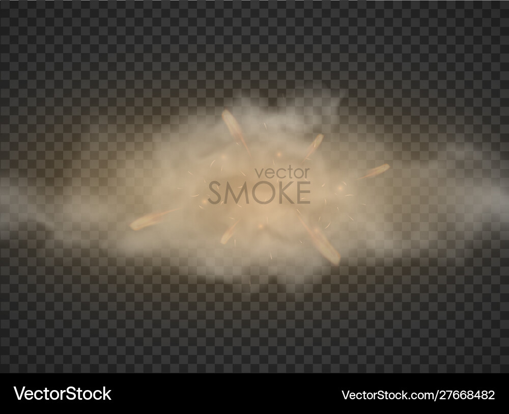 Smog trail smoke isolated on transparent Vector Image