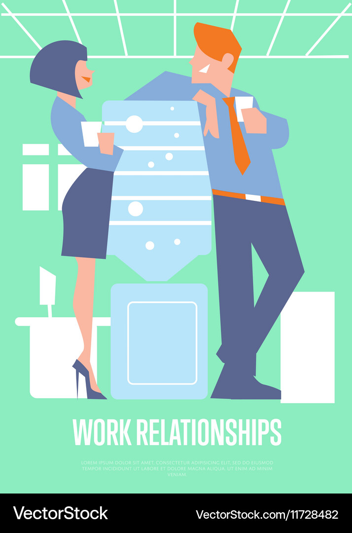 Work relationships banner with business people Vector Image