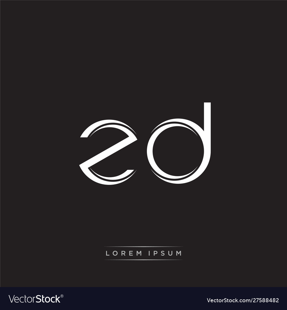 Zd initial letter split lowercase logo modern Vector Image