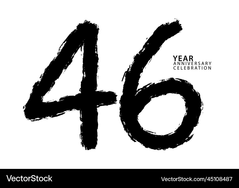 46 year anniversary celebration black color Vector Image