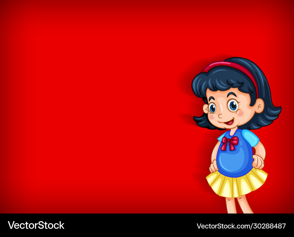 Background template design with happy girl Vector Image