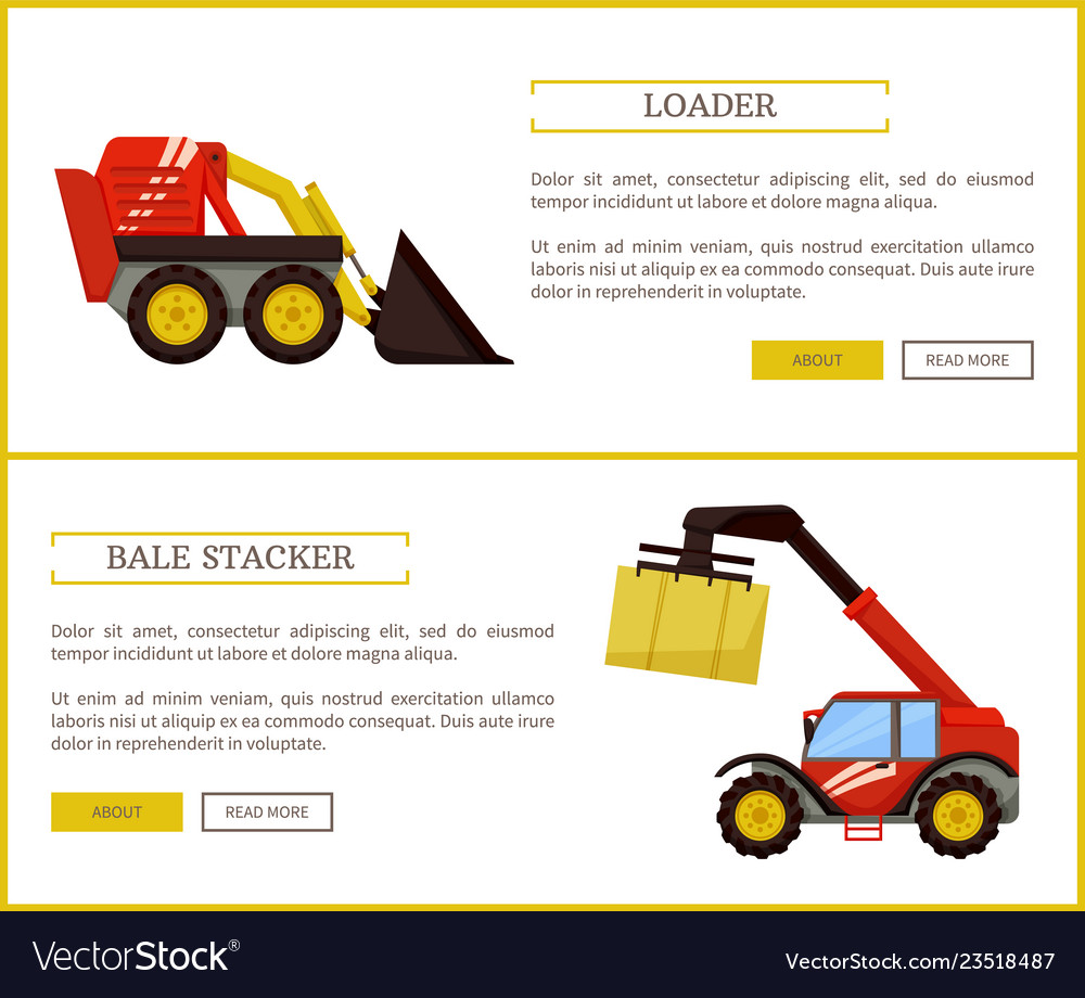 Bale stacker and loader set Royalty Free Vector Image