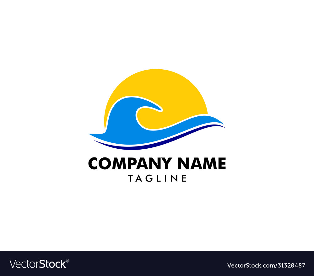 Beach icon logo element Royalty Free Vector Image