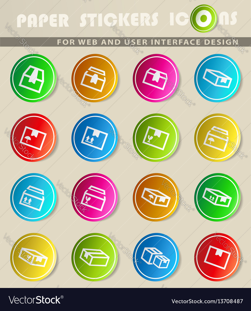 Box icon set Royalty Free Vector Image - VectorStock