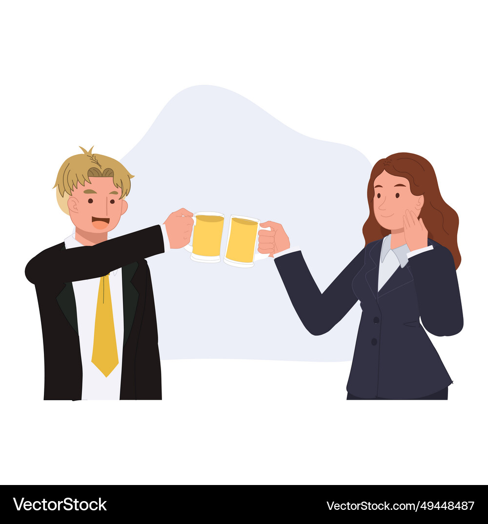 Business team cheers with beer toasting Royalty Free Vector