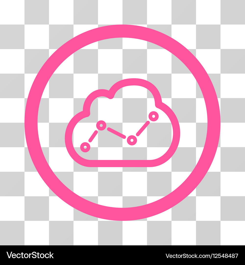 Cloud analytics flat rounded icon Royalty Free Vector Image